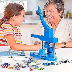 Button Maker Machine Multiple Sizes (1+1.25+2.25 Inch) with 300 buttons - includes Photo Button Making Tutorial and Cutting Mat- Easy Heavy Duty DIY Button Maker for Kids and Adults (COCCONELLI)