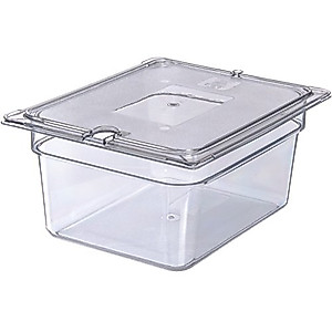 Carlisle FoodService Products 10222B07 Polycarbonate Half-Size Food Pan, 7.7 qt. Capacity, 12-3/4 x 10-3/8 x 6", Clear (Case of 6)