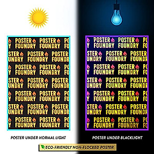 Great Wave Off Kanagawa Katsushika Hokusai Japanese Art Vaporwave Cool Psychedelic Trippy Hippie Decor UV Light Reactive Black Light Eco Blacklight Poster for Room