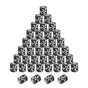 VideoPUP 40PCS Tattoo Grip Cover Wrap,Black&White Camouflage Disposable Cohesive Tattoo Grip Cover Elastic Bandage Handle Grip Tube for Tattoo Machine Tattoo Grip Accessories