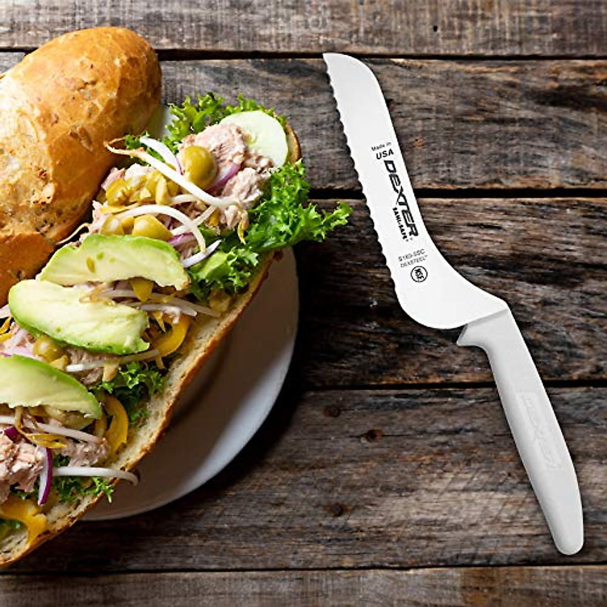 Dexter-Russell 5" Scalloped Offset Slicer, S163-5SC-PCP, SANI-SAFE series