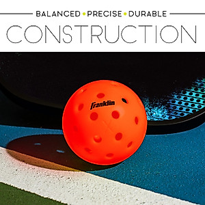 Franklin Sports Outdoor Pickleballs - X-40 Pickleball Balls - USA Pickleball (USAPA) Approved - 3 Pack Outside Pickleballs - Ember - US Open Ball