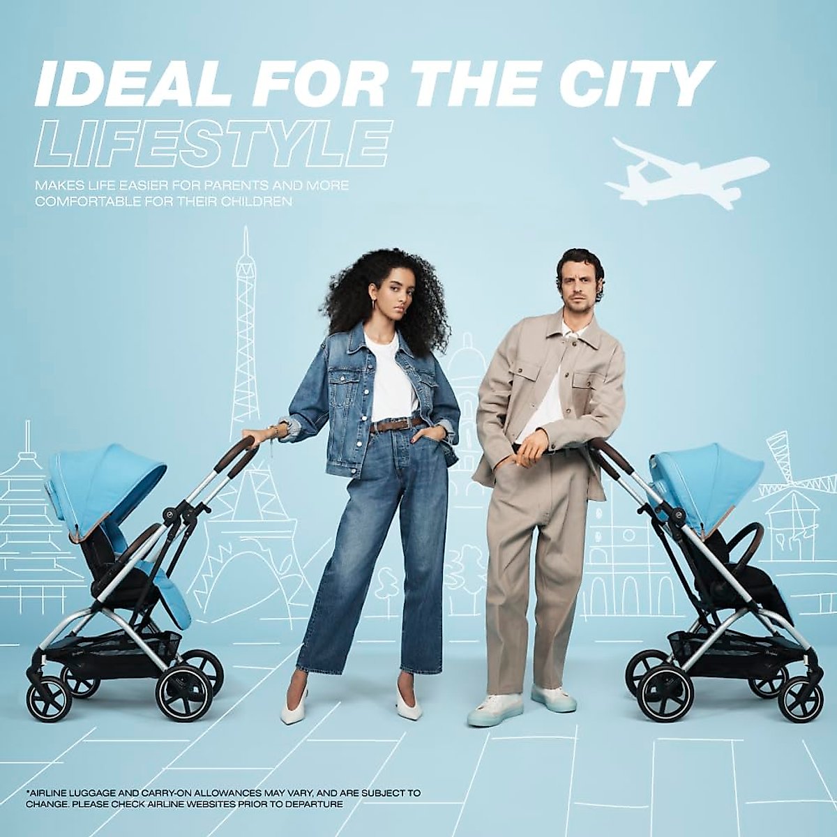 CYBEX Eezy S Twist +2 V2 Baby Stroller with 360° Rotating Seat for Infants 6 Months and Up - Compatible with CYBEX Car Seats, Moon Black