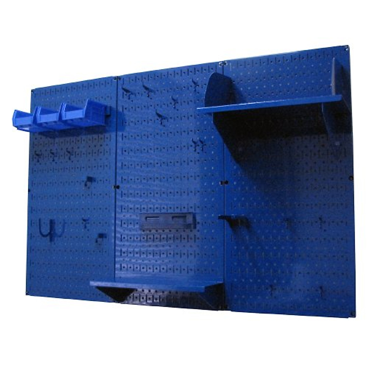 Pegboard Organizer Wall Control 4 ft. Metal Pegboard Standard Tool Storage Kit with Blue Toolboard and Blue Accessories