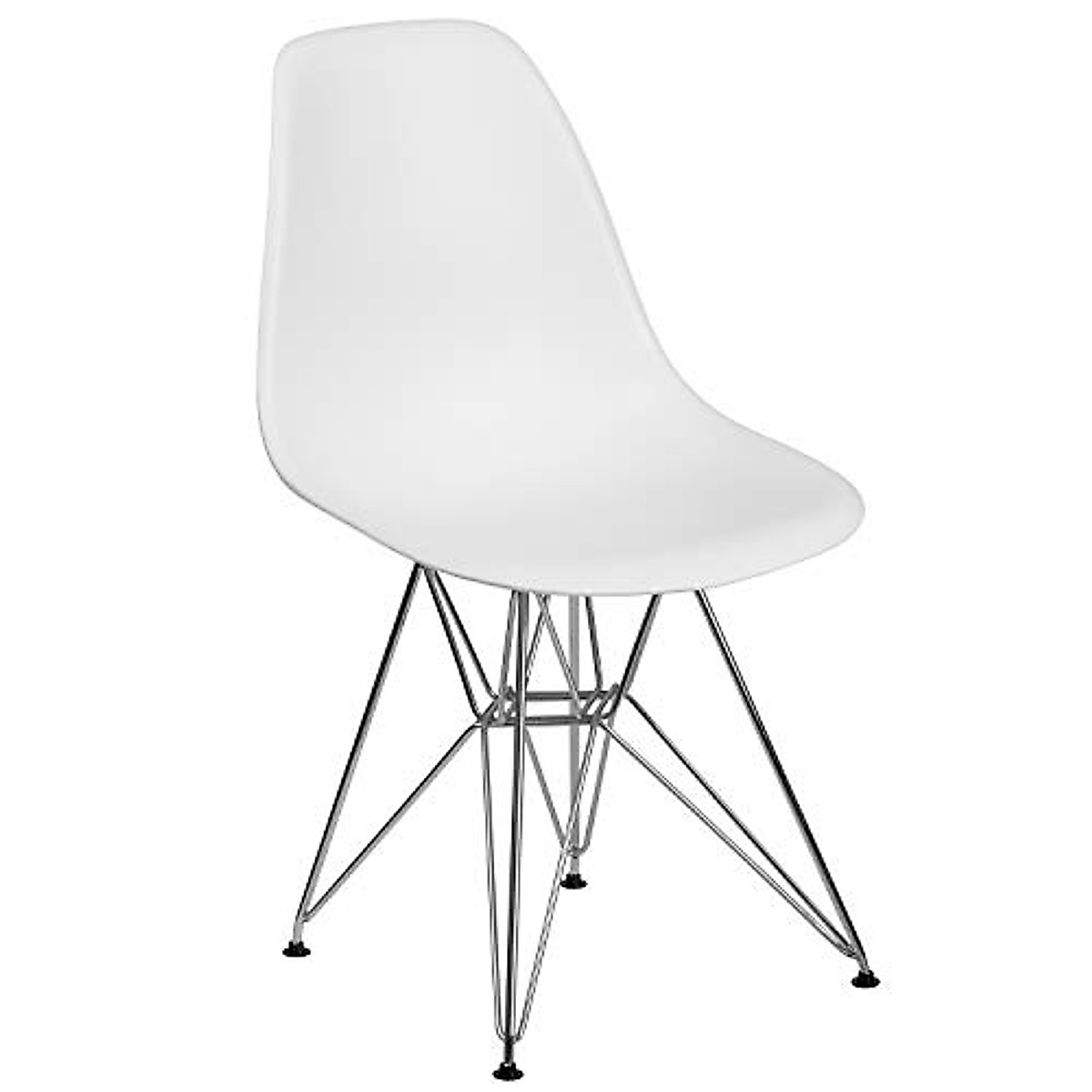 Flash Furniture 2 Pack Elon Series White Plastic Chair with Chrome Base