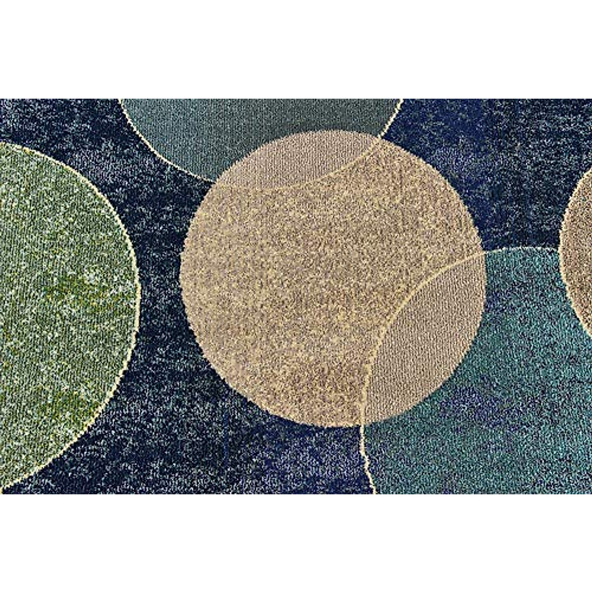 Unique Loom Chromatic Collection Modern Bokeh & Vibrant Abstract Area Rug for Any Home Décor, 8' 0" x 8' 0", Navy Blue/Beige