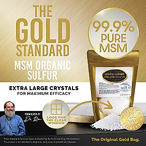 Gold Standard Organic Sulfur Crystals 6lb - 99.9% Pure MSM Crystals - MSM Powder Organic - 3rd Party Tested Sulphur