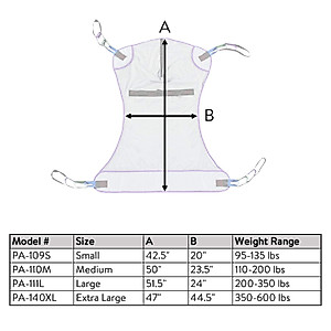 Patient Aid Full Body Mesh Patient Lift Sling (Medium)