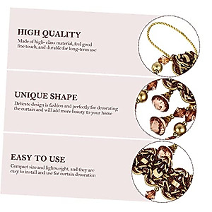 RUNROTOO 2pcs Braided Curtain Ties Outdoor Decoration Crystal Holder Magnetic Ties Curtain Holder Rope Curtain Tiebacks Handmade Holdbacks Shower Curtain Tie Backs Curtain Accessory Bohemia