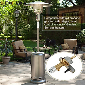 Lemfema Gas Safety Control Valve with Piezo Push Ignition Device Replacement for Garden Sun Propane Powered Patio Heater Repair Replaces Parts（7/16"-24 UNEF Inlet & Outlet）