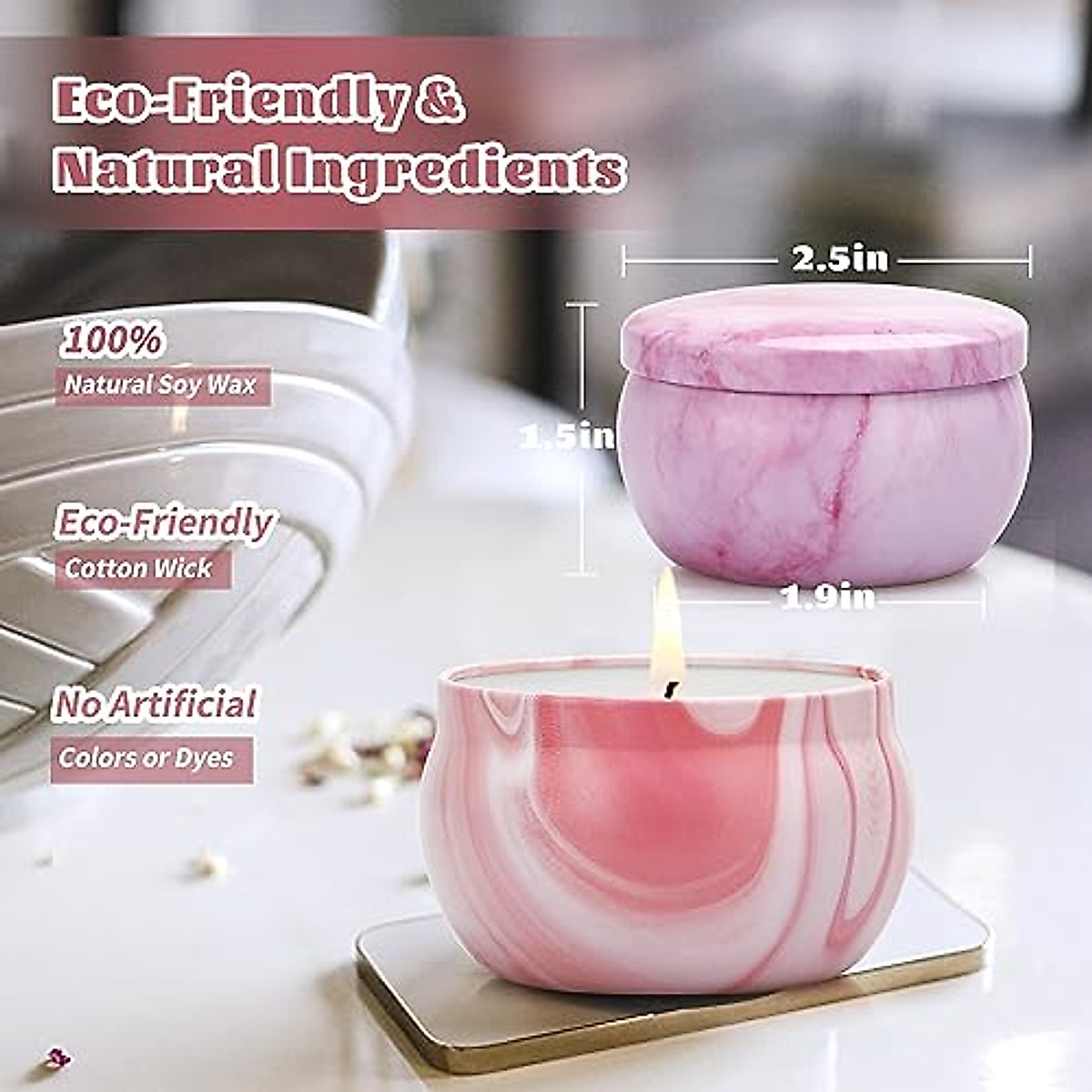 Scented Candles Set, Aromatherapy Candle Gifts for Women, 8 Pack 2.5oz Long Lasting Soy Candles for Home Scented, Stress Relief Candle Set for Meditation Bath Yoga Birthday Gifts Mothers Day Gifts