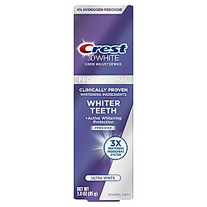 Crest 3D White Professional Ultra White Fluoride Anticavity Enamel Safe Toothpaste, 3 oz