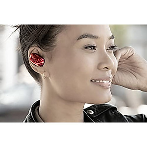 Shure AONIC Free True Wireless Earbuds, Sound Isolating Wireless Bluetooth Earphones, 21-Hr Battery Life, Studio-Quality Sound, Clear Call, Durable Quality, Lightweight, Fingertip Control - Red