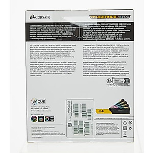 Corsair Vengeance RGB Pro 64GB (4x16GB) DDR4 3600 (PC4-28800) C18 Desktop Memory – Black, CMW64GX4M4D3600C18