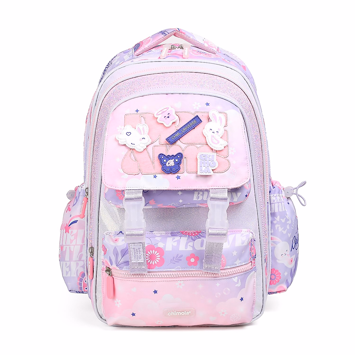 Robhomily Unicorn Sequins Girls Backpack with Lunch Box Set for Elementary School,17” Sparkly Bling School Backpack for Girls with Lunch Bags Set