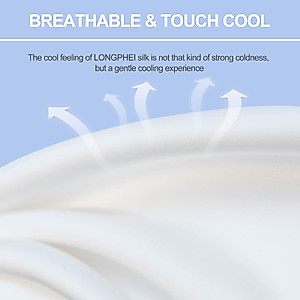 LONGPHEI Silk Satin Pillowcase Cooling Pillow Cases for Hair and Skin White Pillowcses 2pcs (White-C, Standard)