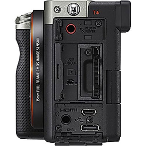 Sony a7C Mirrorless Camera with 28-60mm Lens (Silver) - 10PC Accessory Bundle Includes: Sandisk Extreme Pro 64GB SD, Speedlite Flash, Tripod, Flash Bracket, Gadget Bag and More