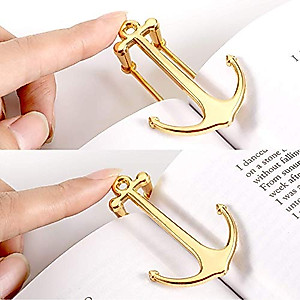 Creative Anchor Bookmark Metal Bookmark Page Holder Book Holder for Reading Hands Free (Golden)