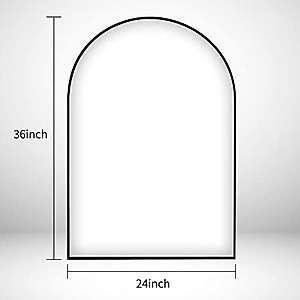 QDSSDECO Arched Mirror Black Vanity Wall Mirrors with Aluminum Frame for Bathroom, Living Room, Entryway, 24"x36"