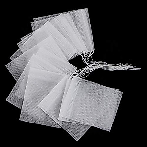 WFPLUS 200pcs Disposable Tea Filter Bags, Empty Cotton Drawstring Tea Infuser for Loose Leaf Teal, 2.16 x 2.75 inch