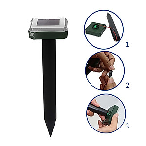 ADLLYA 8 Pack Mole Repellent Solar Powered, Waterproof Mole Repellent Chipmunk Repellent Outdoor, Gopher Repellent Ultrasonic Solar Powered for Groundhog Chipmunk Repeller, Lawn Garden W4, ADLLYA-Y2