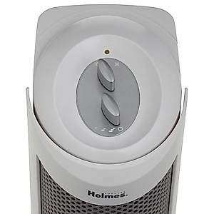 Holmes True HEPA Allergen Remover Mini Tower Air Purifier with Optional Ionizer | Small Space Air Purifier, White (HAP706-NU-1)