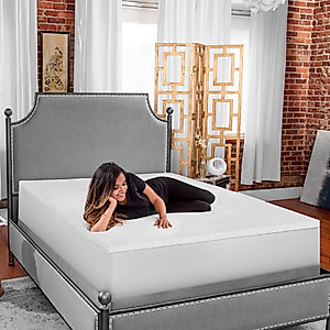 SensorPEDIC 1.5-Inch Coolest Comfort Memory Foam Bed Topper, California King, White