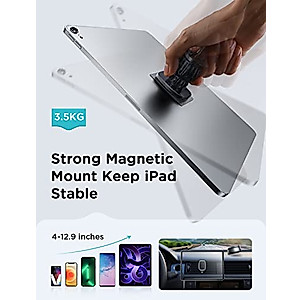 LISEN Magnetic Phone Holder for Car Cell Phone Magnet for Car Magnetic Car Mount 6 Strong Magnets Universal Vent Phone Mount for Car Compatible with All 4”-13” Tablets & Smartphones