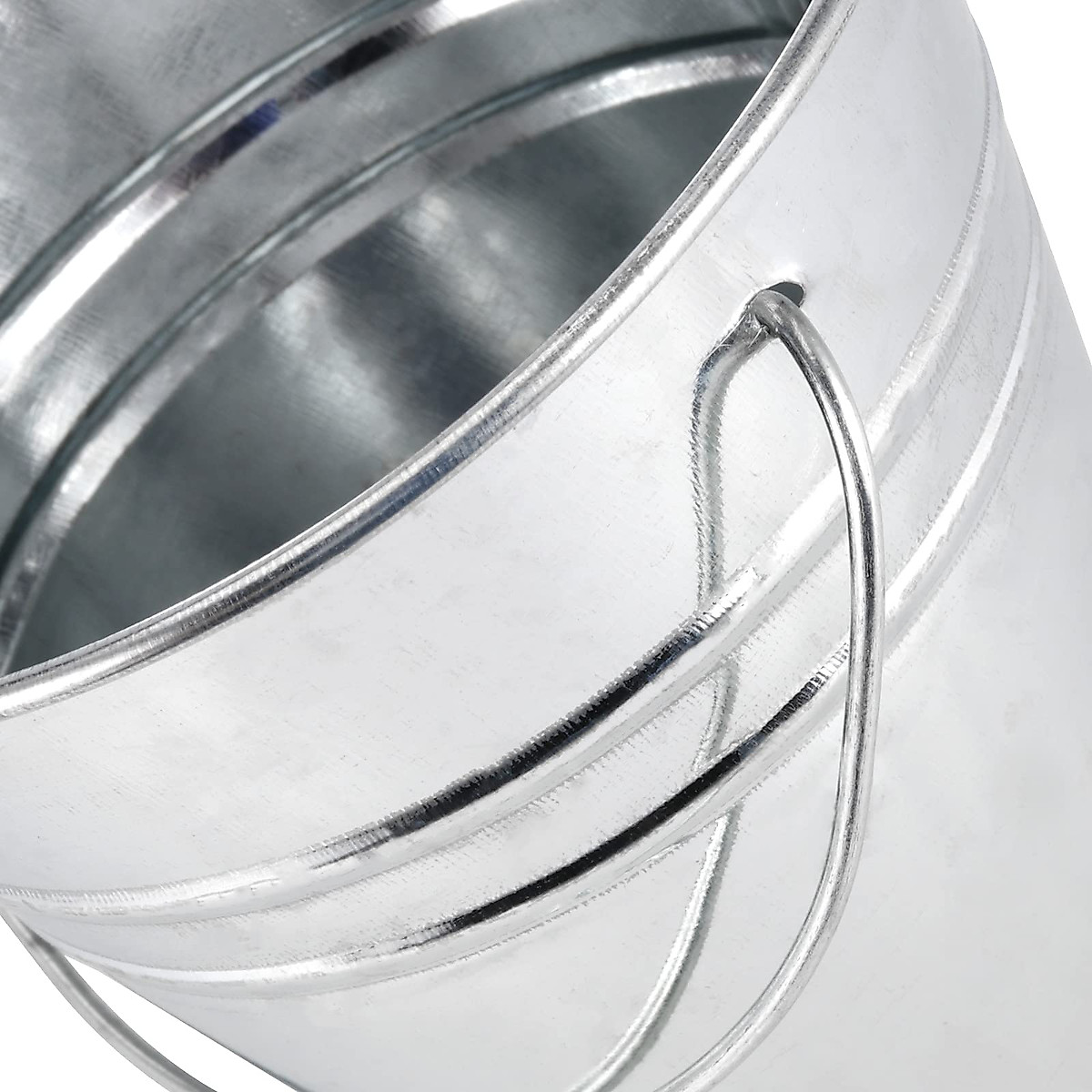 MUKCHAP 24 Pack Galvanized Planter Bucket with Handle, 4.5" W x 5" H Small Metal Flower Plant Pot Bucket for Storage, Decoration,Planting, Holding Dry Flower