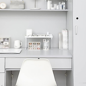 TJLSS Folding Storage Rack Skin Care Storage Shelf Desktop Organizer Space Saving Layered Storage Rack Cabinet Holders