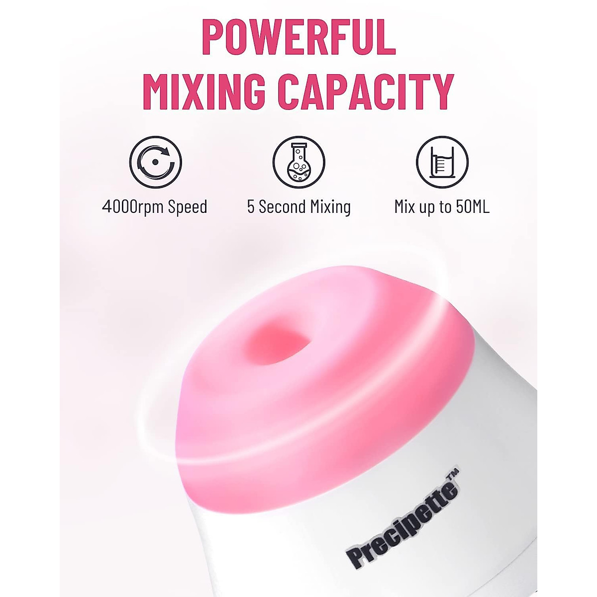 PRECIPETTE Vortex Paint Mixer, 4000rpm Mini Hobby Paint Shaker, with Replaceable Silicone Cap, 100pcs Mixing Balls, for Lab Miniature Paints Acrylic Nail Polish