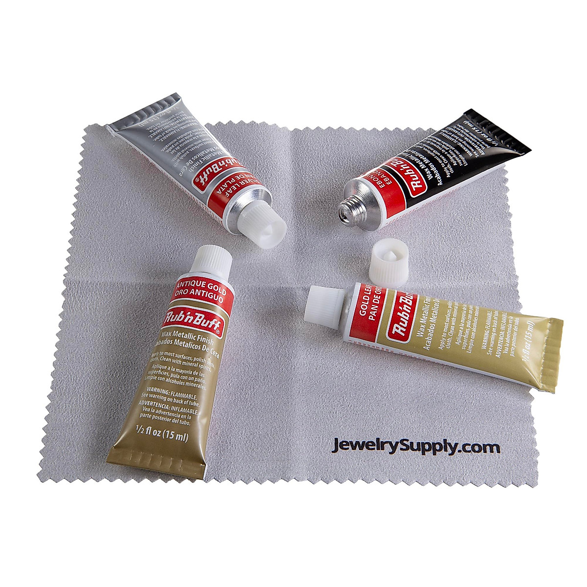 Rub-N-Buff 4 Color Assortment (Silver Leaf, Antique Gold, Gold Leaf, Ebony)