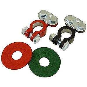 EACCESSORIES EA Universal Negative (-) & Positive (+) Battery Cable Terminal Top Post Connectors Clamps (Durable&Adjustable Quick Release Assortment Set Kit) for Car Truck Van Boat Yacht RV Automotive