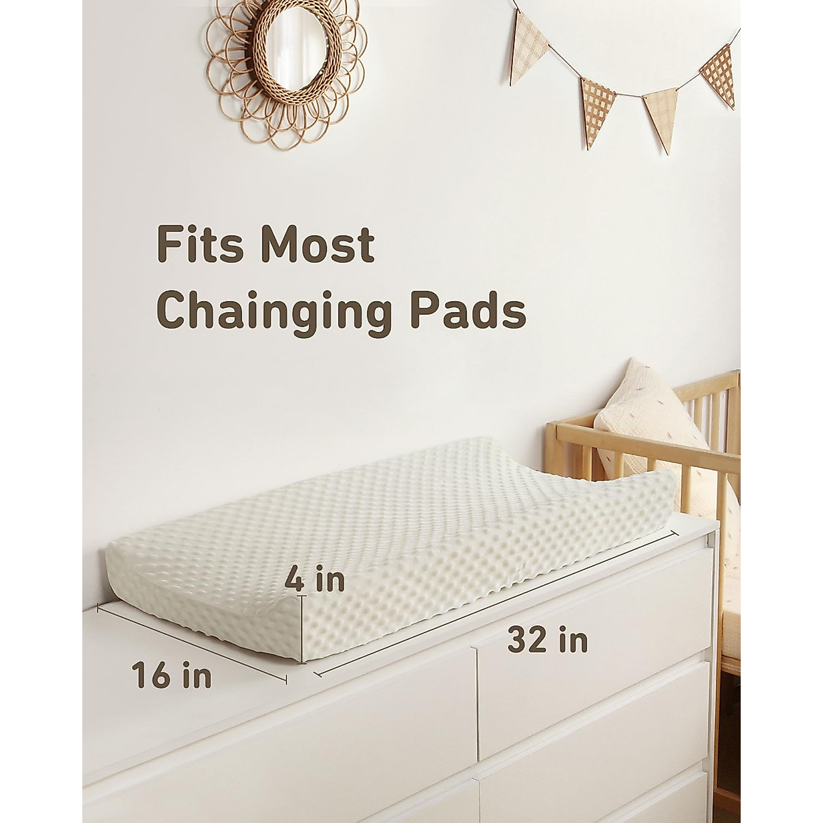 Babebay Changing Pad Cover - Ultra Soft Minky Dots Plush Changing Table Covers Breathable Changing Table Sheets Wipeable Changing Pad Covers Suit for Baby Boy and Baby Girl (Pink & Lt Gray)