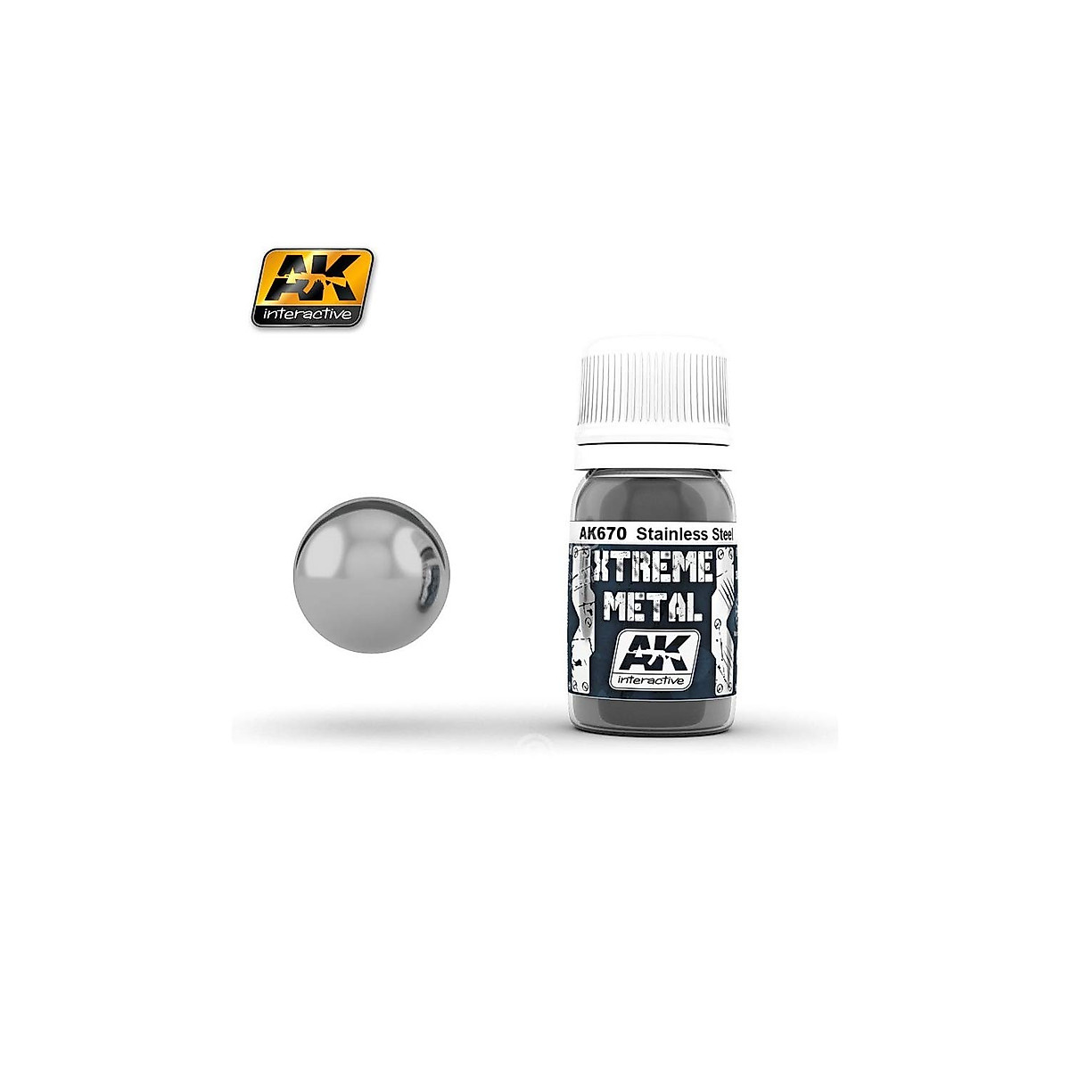 AK Interactive 30ml Extreme Metal Paints Stainless Steel # 670
