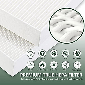 HPA300 True HEPA Filter Replacement Compatible with Honeywell Air Purifier HPA300 Series, HPA300, HPA304, HPA8350, HPA300VP, HPA3300b, HPA5300, Pack of 3 HEPA R and 4 Pre filters A HRF-AP1
