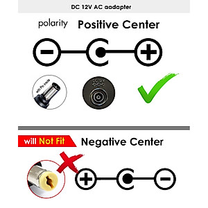 T-Power 12V Charger for Casio Privia Digital Piano Keyboard Supply See Model List in Description AD-A12150LW ADA12150LW PX, WK, CDP, AP, CTK Series PX130RD BK WE Ac Dc Adapter