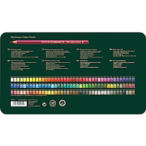 Faber-Castell Polychromos Artists' Color Pencils - Tin of 120 Colors - Premium Quality Artist Pencils