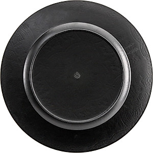 Elsjoy Set of 12 Plastic Silver Charger Plates, 13 Inch Decorative Plate Charger for Dinner Plates, Embossed Vintage Disposable Serving Plate for Home, Party, Wedding, Events