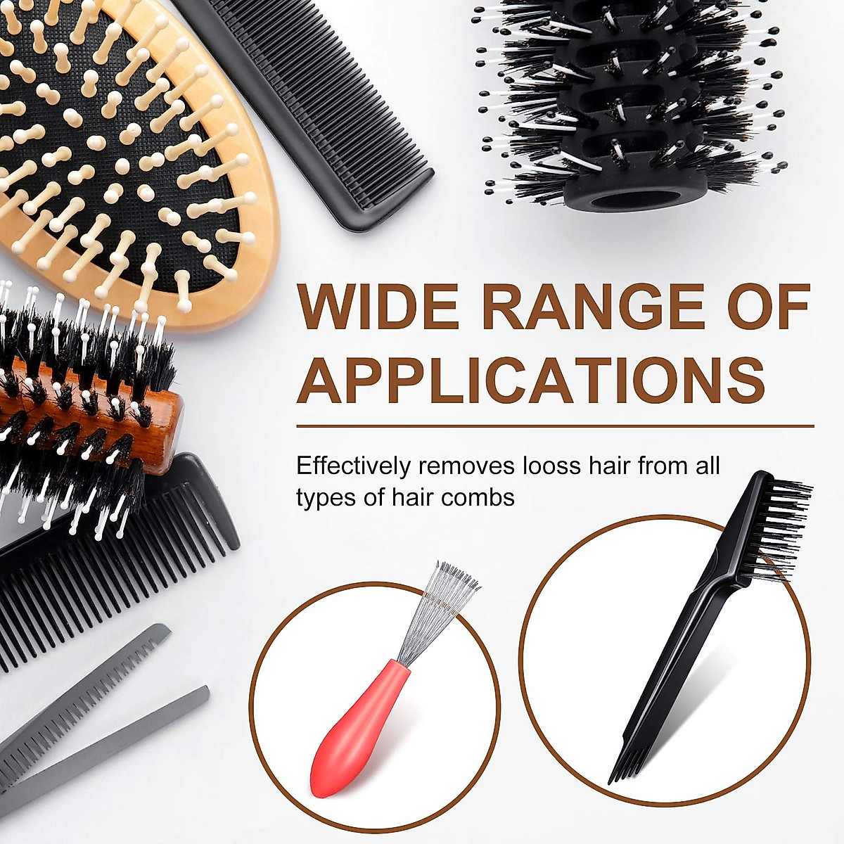 5-Piece Comb Cleaner Set - Rake, Brush and Tool for Removing Hair, Dust from Different Combs, Ideal for Home and Salon Use