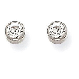 Titanium 4mm Rhinestone Crystals Stud Earrings Ear Piercing Studs