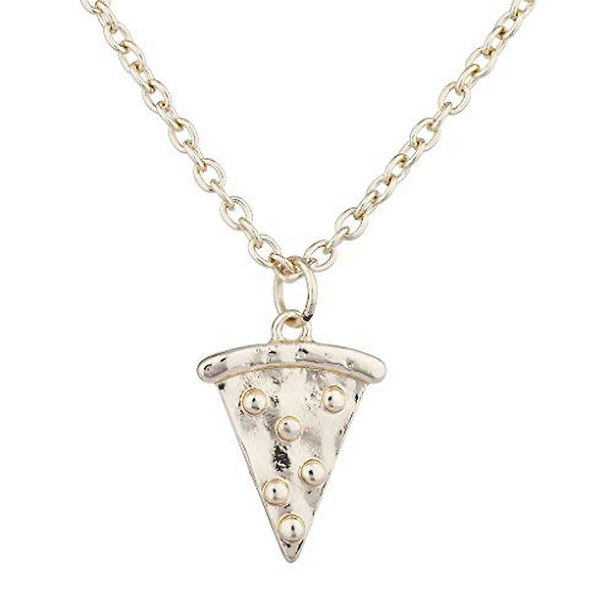 LUX ACCESSORIES Multi Metal Pizza Pie Slice Best Friends BFF Necklace Set 8PC