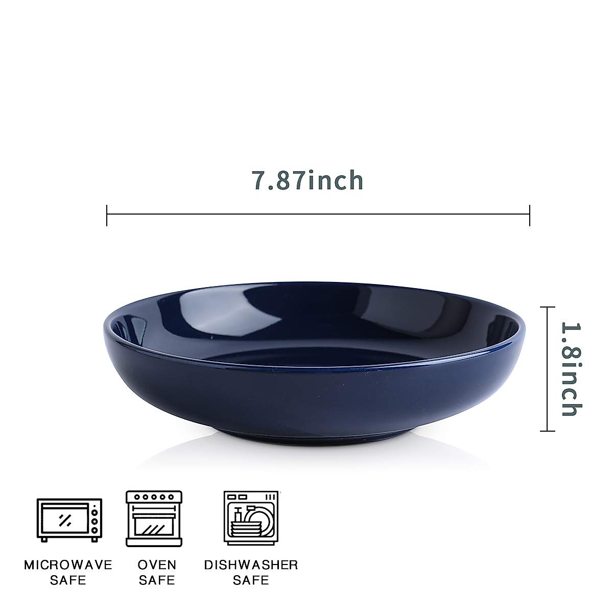 Selamica Ceramic 7.8 inch pasta bowls, 26 Ounce large serving porcelain salad soup bowls, dishwasher microwave safe, set of 6(Multi-color)