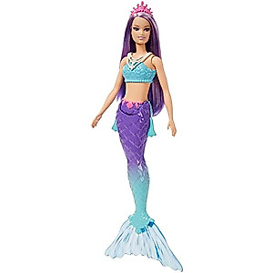 Barbie Dreamtopia Mermaid Doll with Purple Hair, Blue & Purple Ombre Tail & Tiara Accessory
