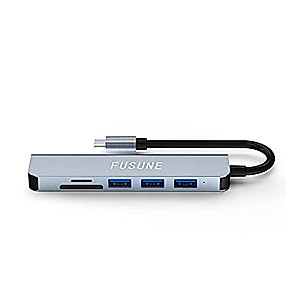 USBC HUB to 4K HDMI Adapter USB Type C Dock with 4K HDTV Output FUSUNE USB C HUB Docking Station with USB3.0 X 1 2.0 X 2 Port SD/TF Reader Slot for Samsung MacBook iPad pro Chromebook HP XPS ipad 4k