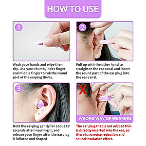 LYSIAN Ultra Soft Foam Earplugs for Sleep- Noise Cancelling Ear Plugs for Sleeping, Shooting,Snoring, Mowing Sound Reduction 38dB- 60 Pairs Multi Color