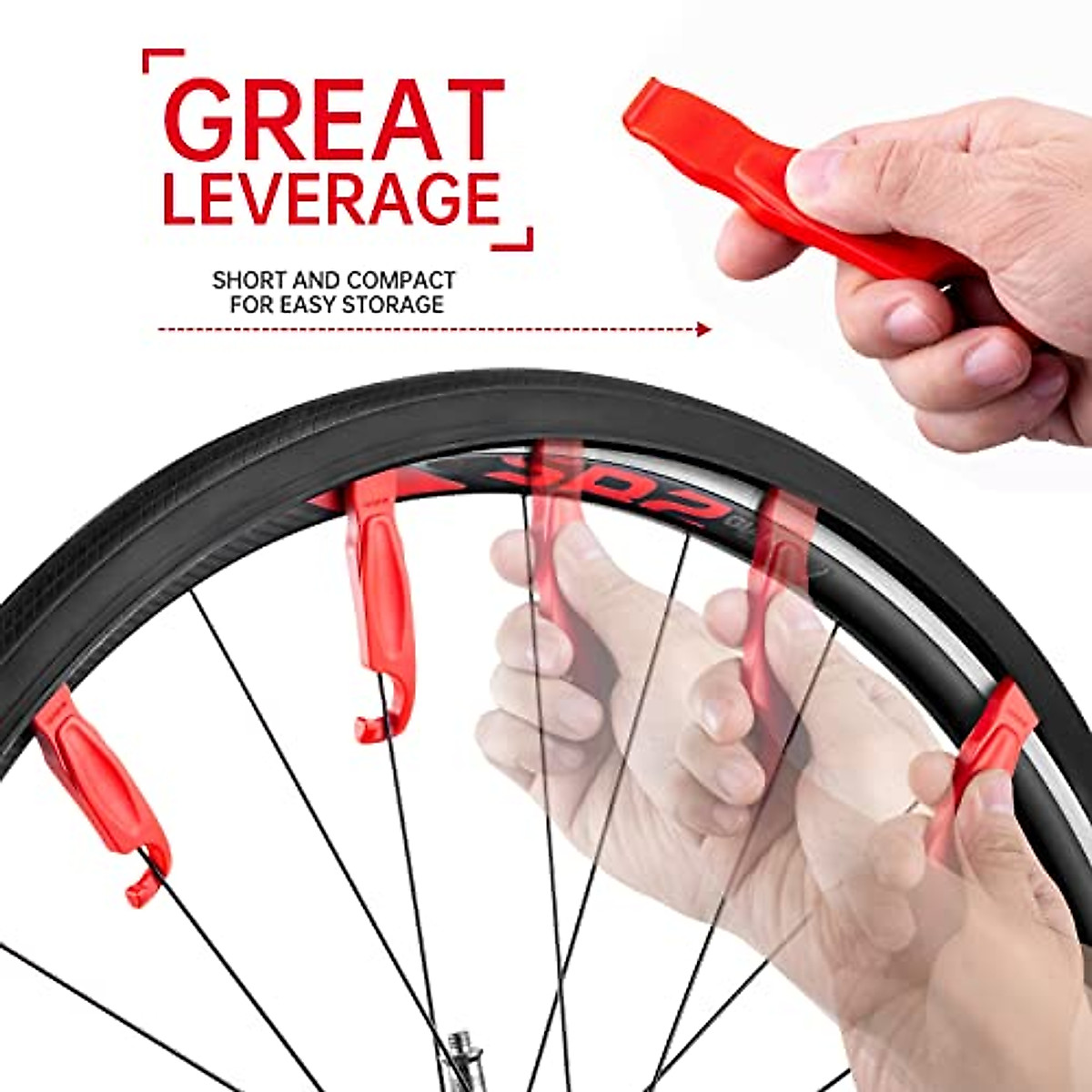 Bicycle Tire Levers 3 Pack - Ultra Strong Tire Removal Tool for Road or Mountain Bike Tires.
