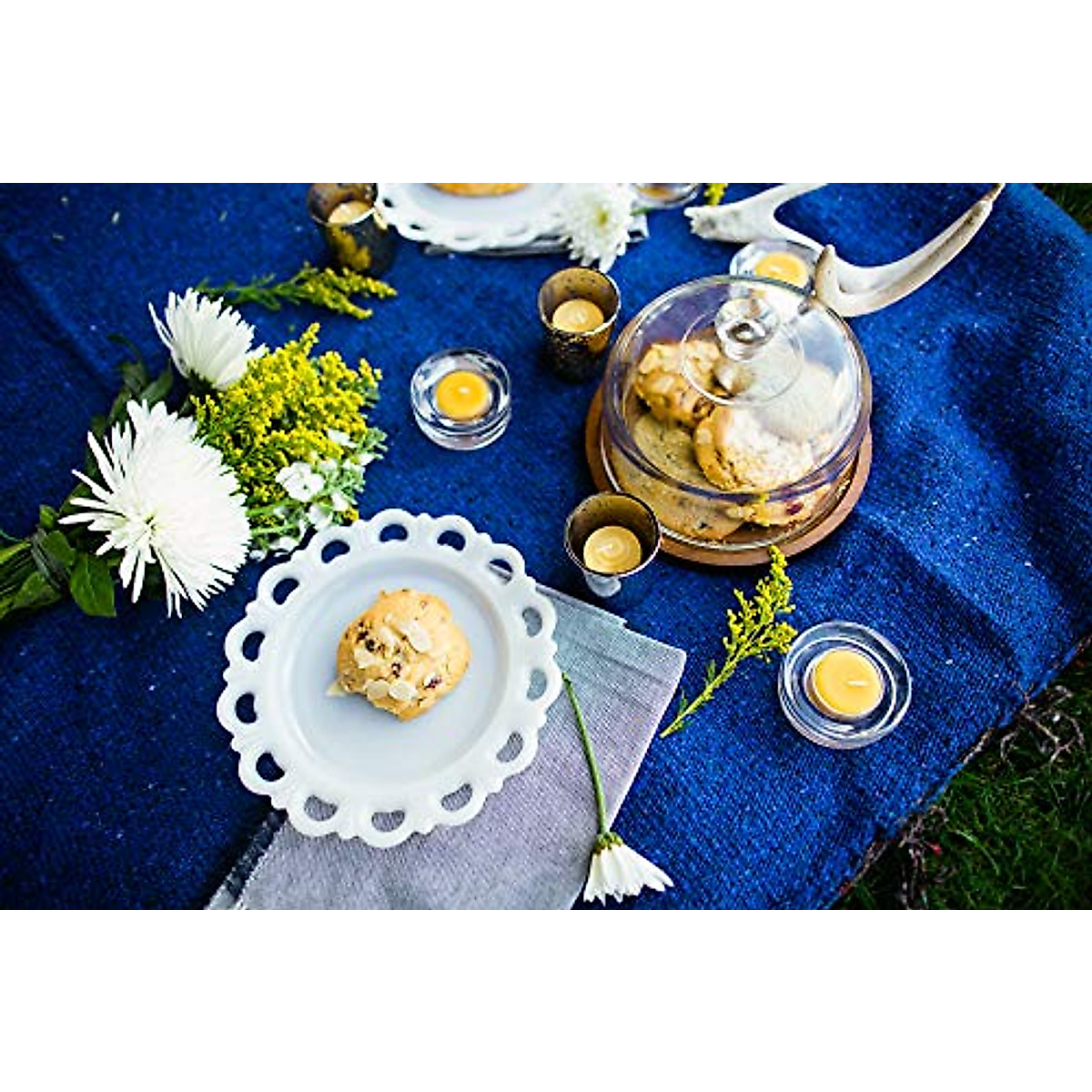 The Beeswax Co Votive Beeswax Candles - Natural Honey Scented - for Home - Long-Lasting & Eco-Friendly - Cotton Wick - Slow Burning - Hand Poured Pure Organic Bees Wax - Set of 24 Votives