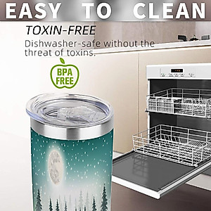 silichee 20 Oz Insulated Tumblers Stainless Steel Cup with Lid Christmas Happy New Year White Background Snowflake Gift in the Winter Tumblers Vacuum Coffee Mugs for Cold Hot Drinks for Office