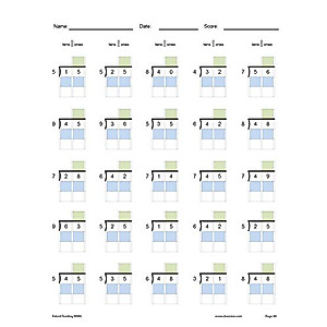 Channie’s One Page A Day Single Digit Level 1 Beginner Visual Division Workbooks for Easy Teaching & Learning Grade 3-5 Size 8.5” x 11” Summer School, Summer Bridge